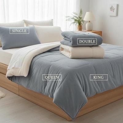 China Microfiber Solid Microfiber Comforter Reversible Yes in Single Double Queen King Sizes for Comfortable Bedding Solutions for sale
