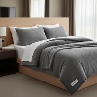 China Grey Home Bedding Comforter Sets Polyester Fill Material 150 to 400gsm Cozy Stylish Durable Ideal for Hotels and Lodging for sale