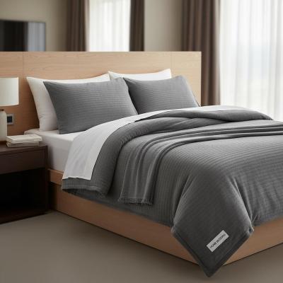 China Grey Home Bedding Comforter Sets Polyester Fill Material 150 to 400gsm Cozy Stylish Durable Ideal for Hotels and Lodging for sale