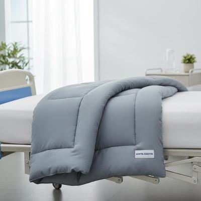 China Single Solid Microfiber Comforter Hypoallergenic Soft Comfortable Durable Hospital Bedding Essential for sale
