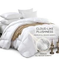 China Pinch Pleat Goose Feather Comforter 800 Fill Power Cotton Shell Queen Size All Season for sale