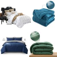 China Waffle Weave Microfiber Comforter Full Queen Lightweight Textured Quilted Bed Blanket for sale