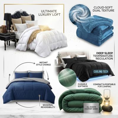 China Seersucker Stripe Comforter Full Queen Size Crinkle Texture Lightweight Microfiber Quilt for sale
