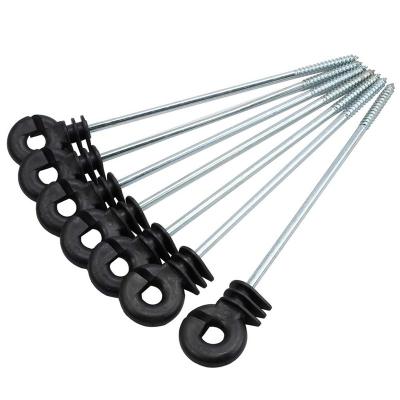 China Plastic Electric Fence Ring Insulators Long Distance Screw For Wooden Post for sale