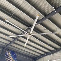 China 7.3m Node Industrial Ceiling Fan With 6pcs Blades Silver Poultry Farm Ventilation Fans for sale