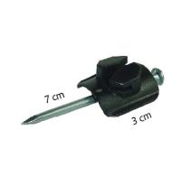China 4mm Nail On Insulator 70mm Length Black PP Small Nail Electric Fence Insulators for sale
