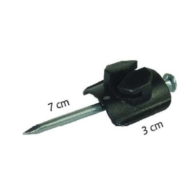 China 4mm Nail On Insulator 70mm Length Black PP Small Nail Electric Fence Insulators for sale