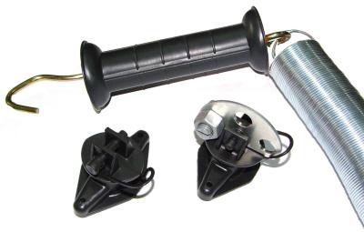 China Electric fencing Spring Gate sets with 1gate handle and 1 spring and 2 wood post insulators for sale