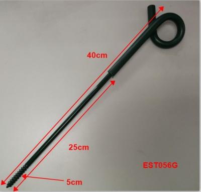 China PST056G 42cm Galvanized Steel Wood Post Insulator Electric Fence Offset Pigtail Powder-Coated Green for sale