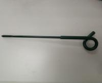 China PST056G 42cm Galvanized Steel Wood Post Insulator Electric Fence Offset Pigtail Powder-Coated Green for sale