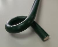China PST056G 42cm Galvanized Steel Wood Post Insulator Electric Fence Offset Pigtail Powder-Coated Green for sale