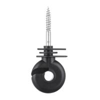 China Standard Ring Insulator INS002B Black Screw-In Electric Fence Insulators For Wood Post Wire Polywire for sale