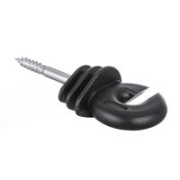 China Distant Laminae Knurled Screw In Ring Insulator Black Electric Fencing Wood Post Insulator for sale