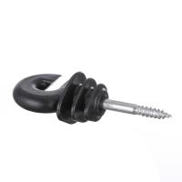 China Distant Laminae Knurled Screw In Ring Insulator Black Electric Fencing Wood Post Insulator for sale