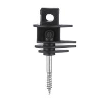 China Wood Screw Insulator Black Electric Fencing Wood Post Insulator Screw-In Ring Insulator for sale