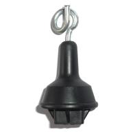 China Plastic and Galvanized Steel Electric Fence Insulators Rod Post Topper Upper Insulators Black Color for sale