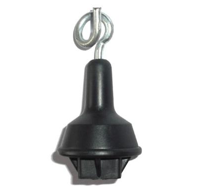China Plastic and Galvanized Steel Electric Fence Insulators Rod Post Topper Upper Insulators Black Color for sale