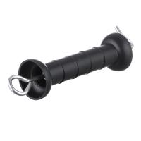 China HDL013B 145g Plastic Galvanized Steel Electric Fence Gate Handle Safety Flanges 7T Hook Black Yellow for sale