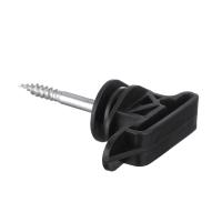 China Ribbon Insulator INS050B Black Screw-In Electric Fence Fittings For Wood Post Tape 40mm Wire 5mm for sale