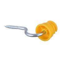 China Yellow Wooden Post Insulator INS038B Screw-In Electric Fence Fittings For Light 2.5mm Wire for sale