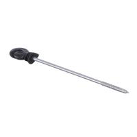 China Long Arm Offset Insulator INS010B Black Screw-In Electric Fence Fittings For Wood Post Wire 5mm 250mm for sale