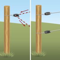 China PP End Strain Insulator INS079 15.5g Black Electric Fence Insulators For Medium Tension Corner Post for sale