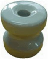 China Porcelain Donut Insulator INS098 91g White Glaze Electric Fence Insulators For Corner End Post 11mm Hole for sale