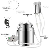 China Goat And Cow Milking Machine 7L 14L Stainless Steel Bucket With Pulsation Vacuum Pump for sale