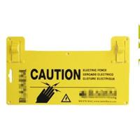 China Yellow PP Plastic Fence Warning Sign 250x130x2mm For Electric Fence Farm Security for sale