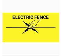 China Yellow PP Plastic Fence Warning Sign 250x130x2mm For Electric Fence Farm Security for sale