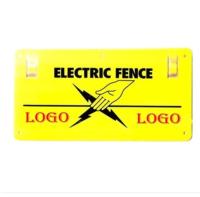 China Yellow PP Plastic Fence Warning Sign 250x130x2mm For Electric Fence Farm Security for sale