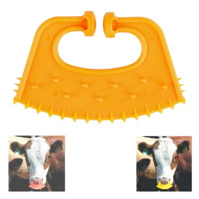 China Stop Sucking Veterinary Medical Equipment Orange Color Plastic Calf Weaner for sale