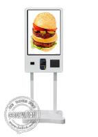China 32'' Selfservice Ordering Payment Kiosk With POS Hole QR Scanner for sale