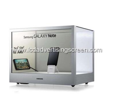 China Transparent LCD Glass Showcase Refrigerator White Show Case Display 4K Full HD for sale