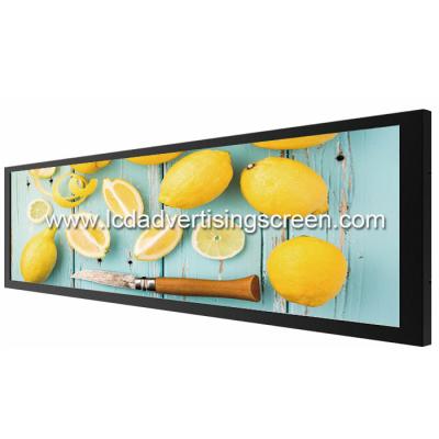 China Commercial Ultra Stretched Bar LCD Display 36.6'' Tempered Glass Material for sale