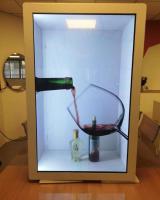 China 43 Inch Transparent LCD Display Box Refrigerator White Show Case Touch Screen for sale