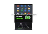 China Smart LCD Advertising Screen Mobile Phone Charging Station Kiosk Multi Cables for sale