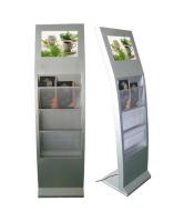 China Black 21.5 Inch Floor Standing Digital Signage With Magazine Newspaper Shelf for sale