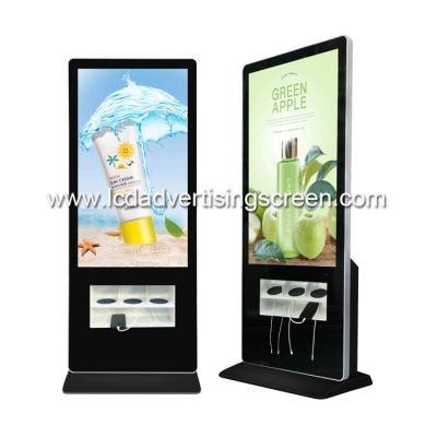 China Floor Standing Lcd Advertising Display Cable Phone Charging Wifi Advertising Screen for sale