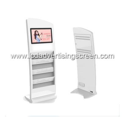 China 1920 * 1080 Resolution Floor Standing Advertising Display With Magazine Holder for sale