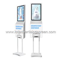 China liquid soap Deodorant screen Floor Stand LCD Advertising Screen Hand Sanitizer Kiosk With Android OS System for sale