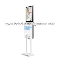 China liquid soap Deodorant screen Floor Stand LCD Advertising Screen Hand Sanitizer Kiosk With Android OS System for sale
