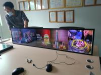 China Piano Stretched Display 1920 * 450 Resolution Cut 1/3 From 55 Inch Screen 49.5 Inch Black Frame for sale