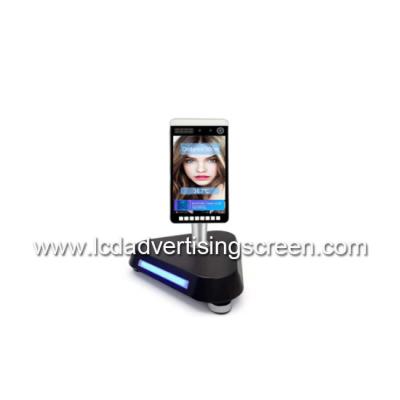 China Floor Stand Or Desktop 8 Inch Android LCD Advertising Screen Temperature Detector With Led Light One Year Warranty for sale