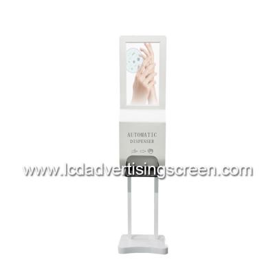 China TFT LCD Advertising Screen With Automatic Foam Soap Hand Sanitizer Dispenser Android Digital Signage With Software for sale