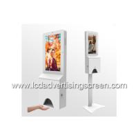 China TFT Type 21.5inch Lcd Android Kiosk With Automatic Hand Sanitizer Dispenser 1 Year Warranty With LAN Port Or Wifi for sale