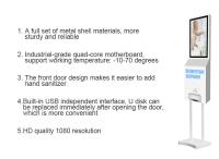 China liquid soap Deodorant screen Floor Stand LCD Advertising Screen Hand Sanitizer Kiosk With Android OS System for sale