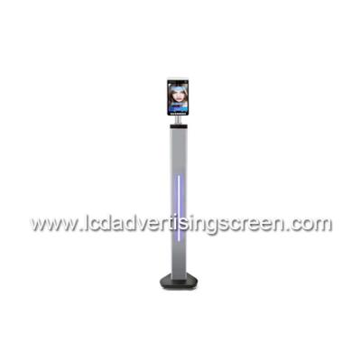 China 8 Inch Face Recognition human body Temperature Measurement Detector With Floor Stand Base with door access system for sale