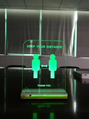 China Transparent Table Stand Acrylic 28 * 22cm Led Word Sign for sale