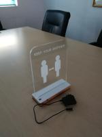 China Transparent Table Stand Acrylic 28 * 22cm Led Word Sign for sale